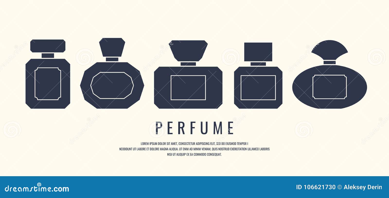 A Set of Perfume Bottles. Black Silhouette on a White Background ...