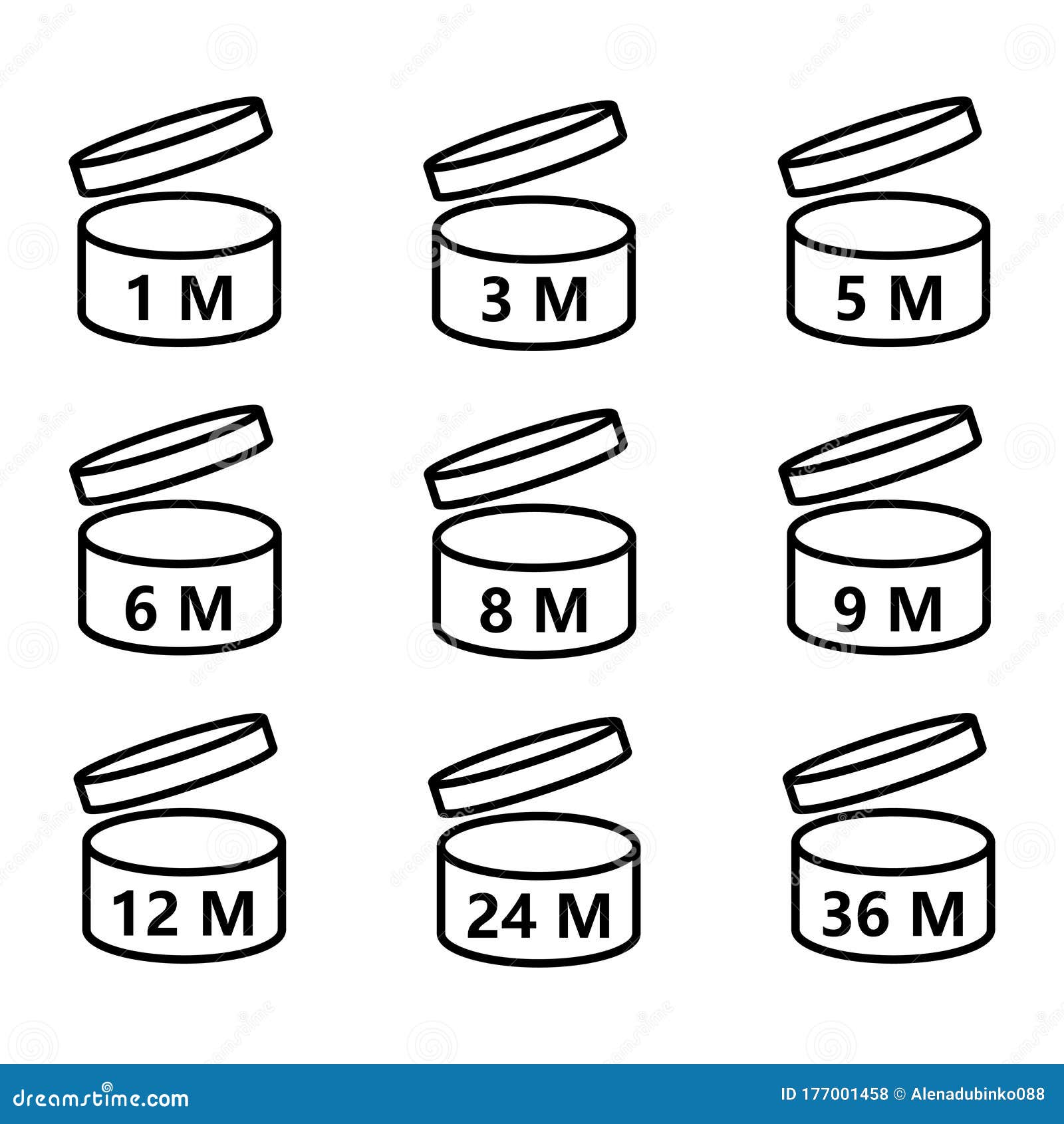 Set of Period after Opening. Cosmetics Symbol Stock Vector ...