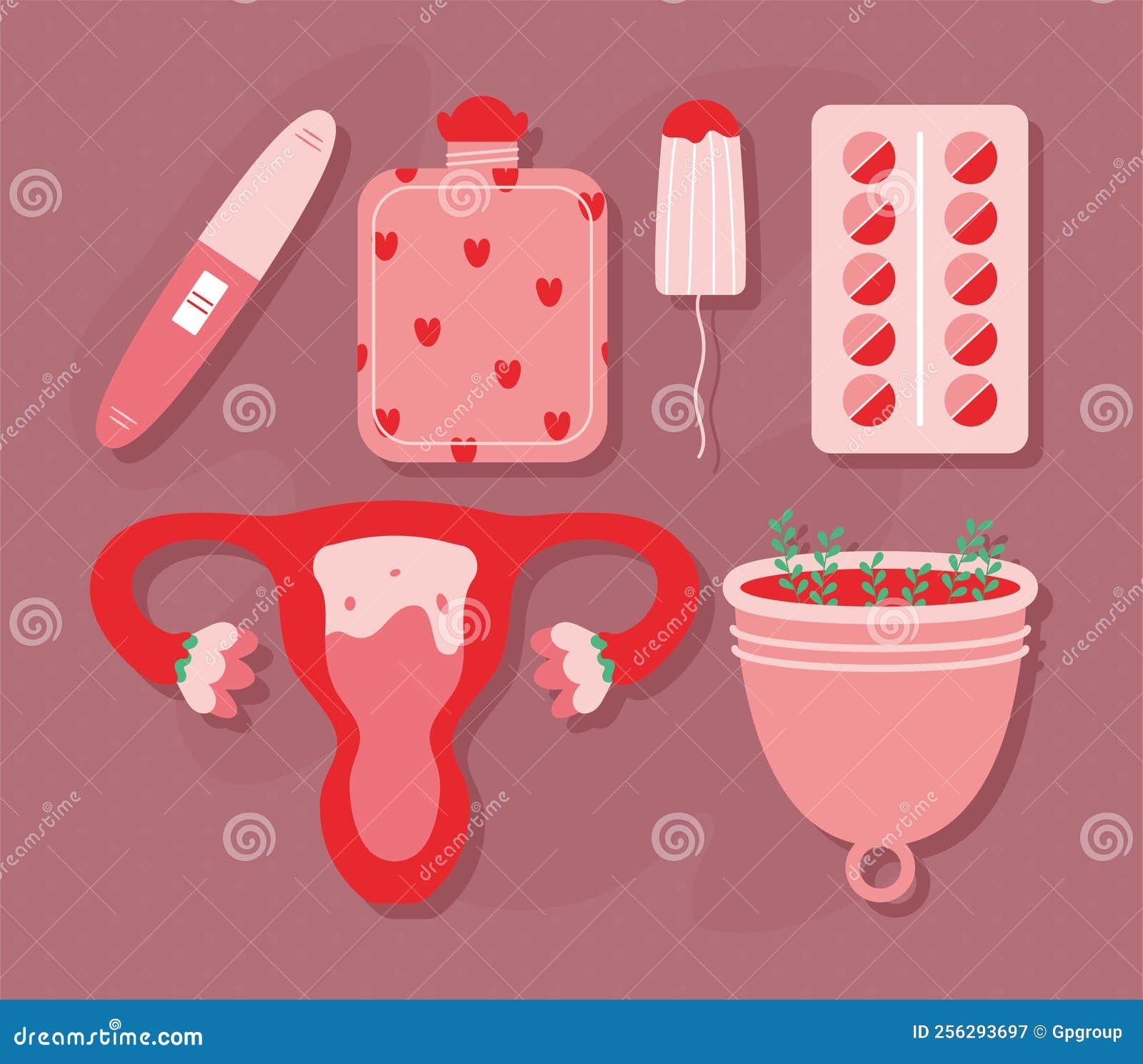 Period power elements stock vector. Illustration of menstruation ...