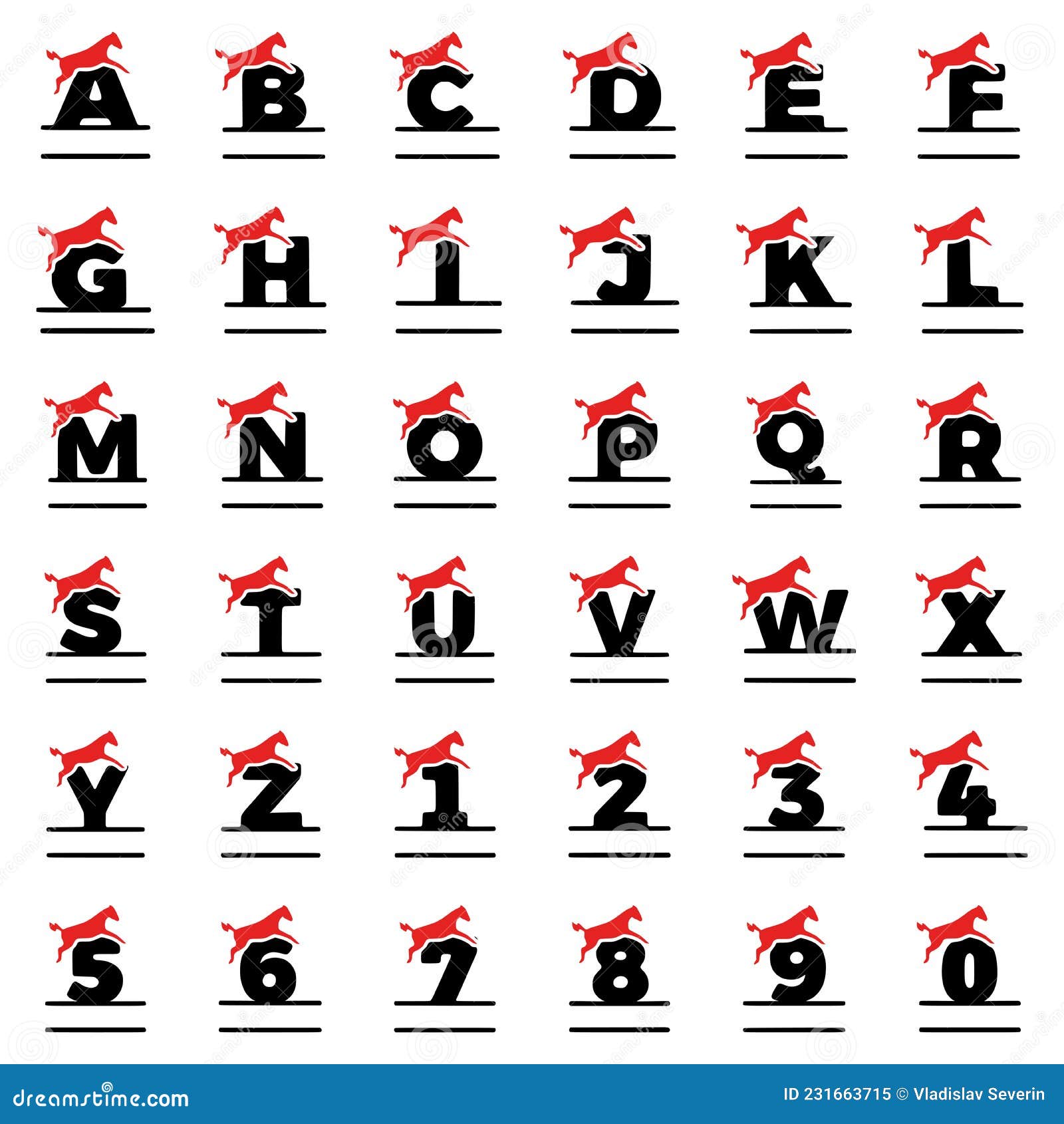 A Set of Personalized Monograms in the Form of Letters Stock Vector ...