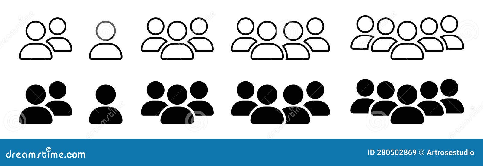 Set of Persons Symbols, Template for Web, Flat Design Vector ...