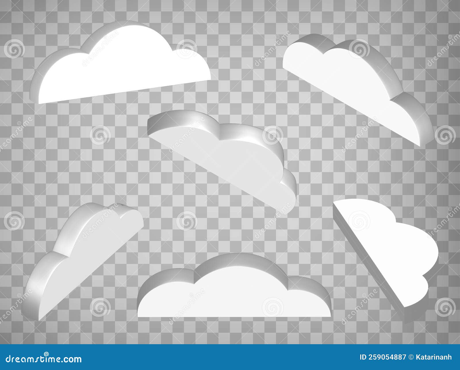 Set of Perspective Projections 3d Cloud Computing Service on ...