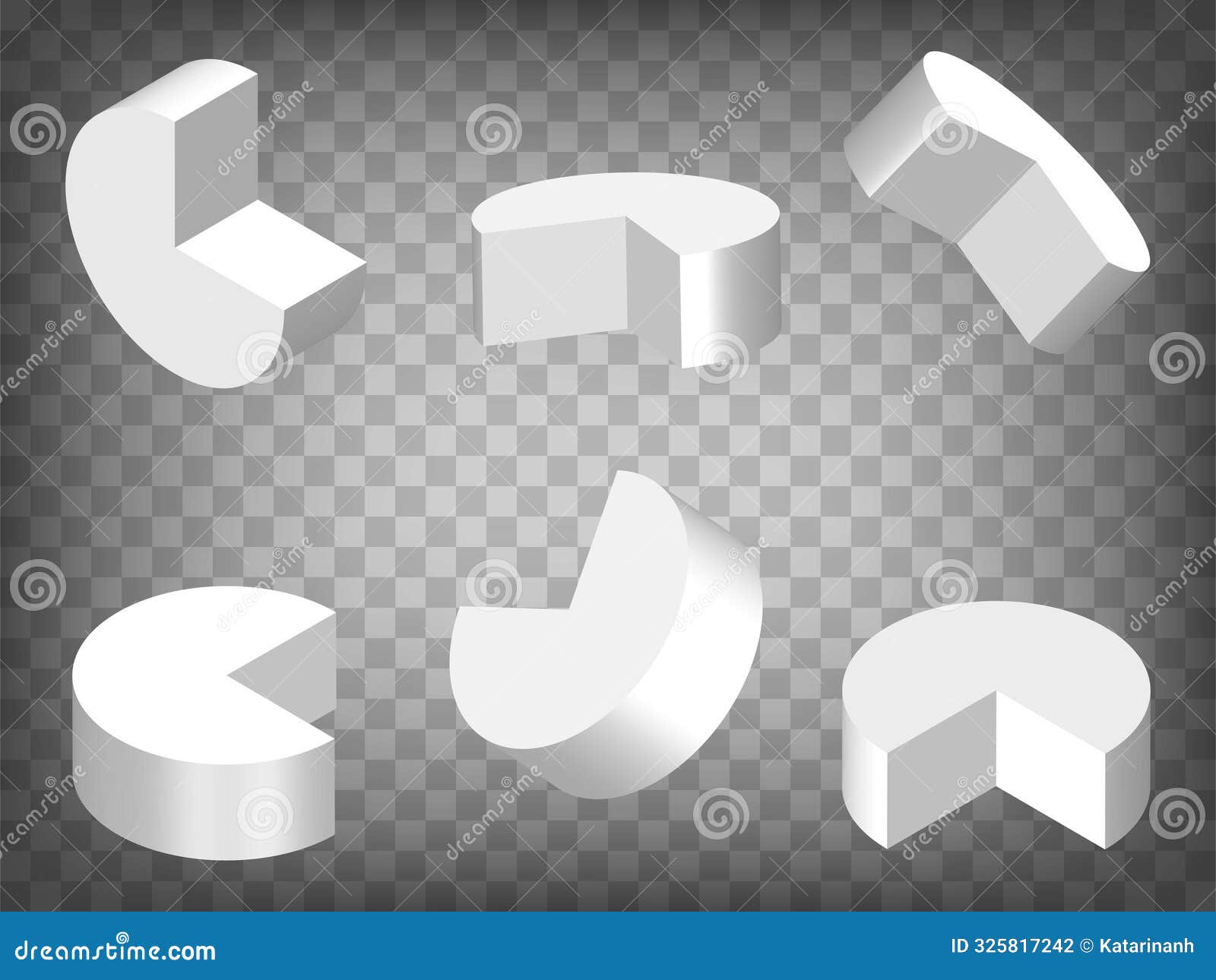 Set of Perspective Projections 3d Model of Realistic Sector on ...