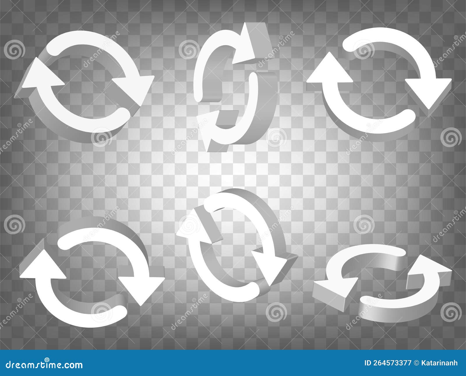 Set of Perspective Projections 3d Update Symbol on Transparent ...