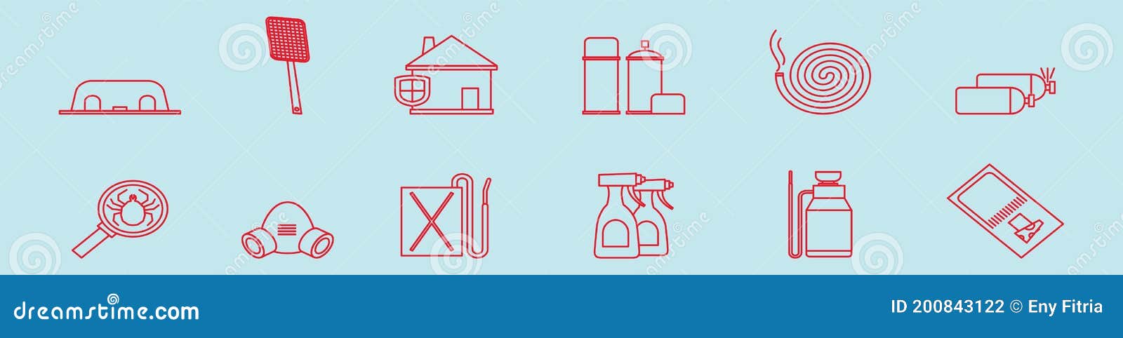 Set of Pest Control Cartoon Icon Design Template with Various Models ...