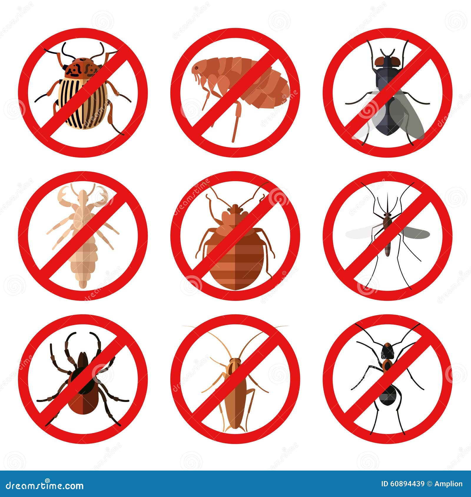Set of pest insect icons stock vector. Illustration of caution - 60894439