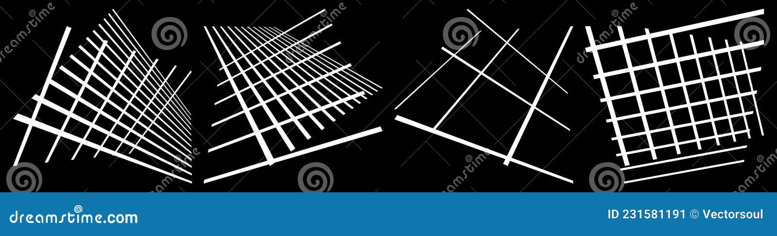 Set Pf 3d ,spatial Grids, Meshes. Interlace, Interlocking, Intersecting ...