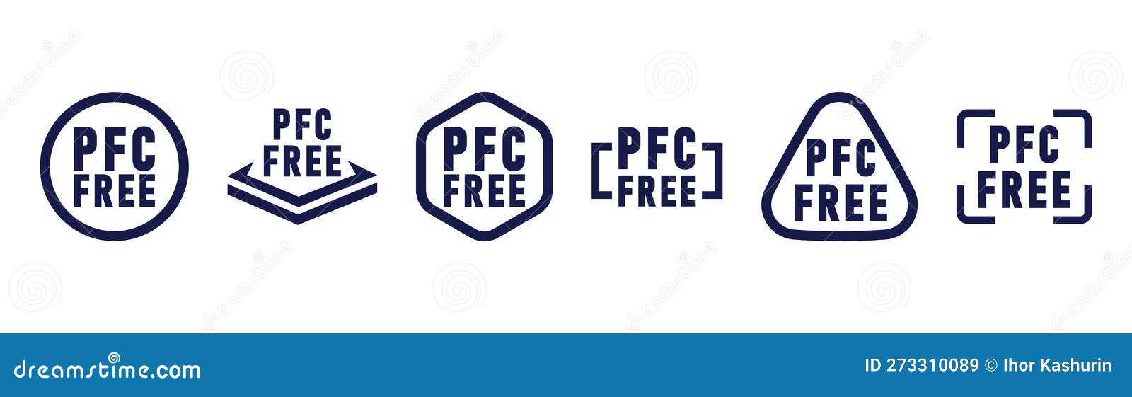 Set of PFC Free Sign. PFC is Prohibited, a Perfluorinated Compound ...