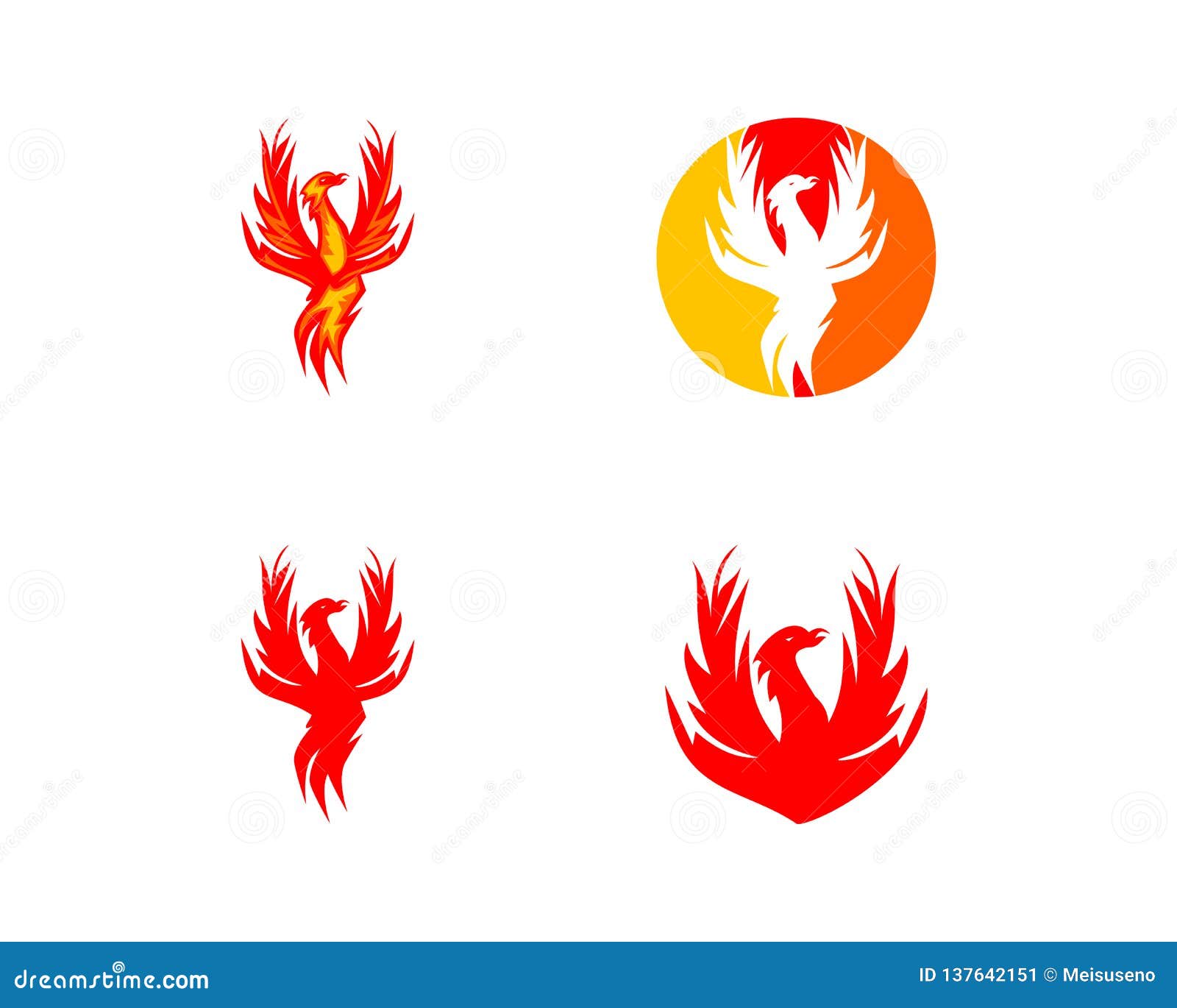 Set of Phoenix Logo Design Template Stock Vector - Illustration of ...