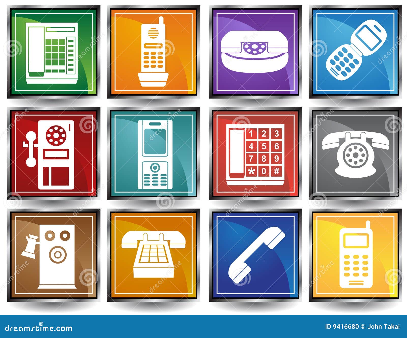 Set of Phone Buttons stock vector. Illustration of communication - 9416680
