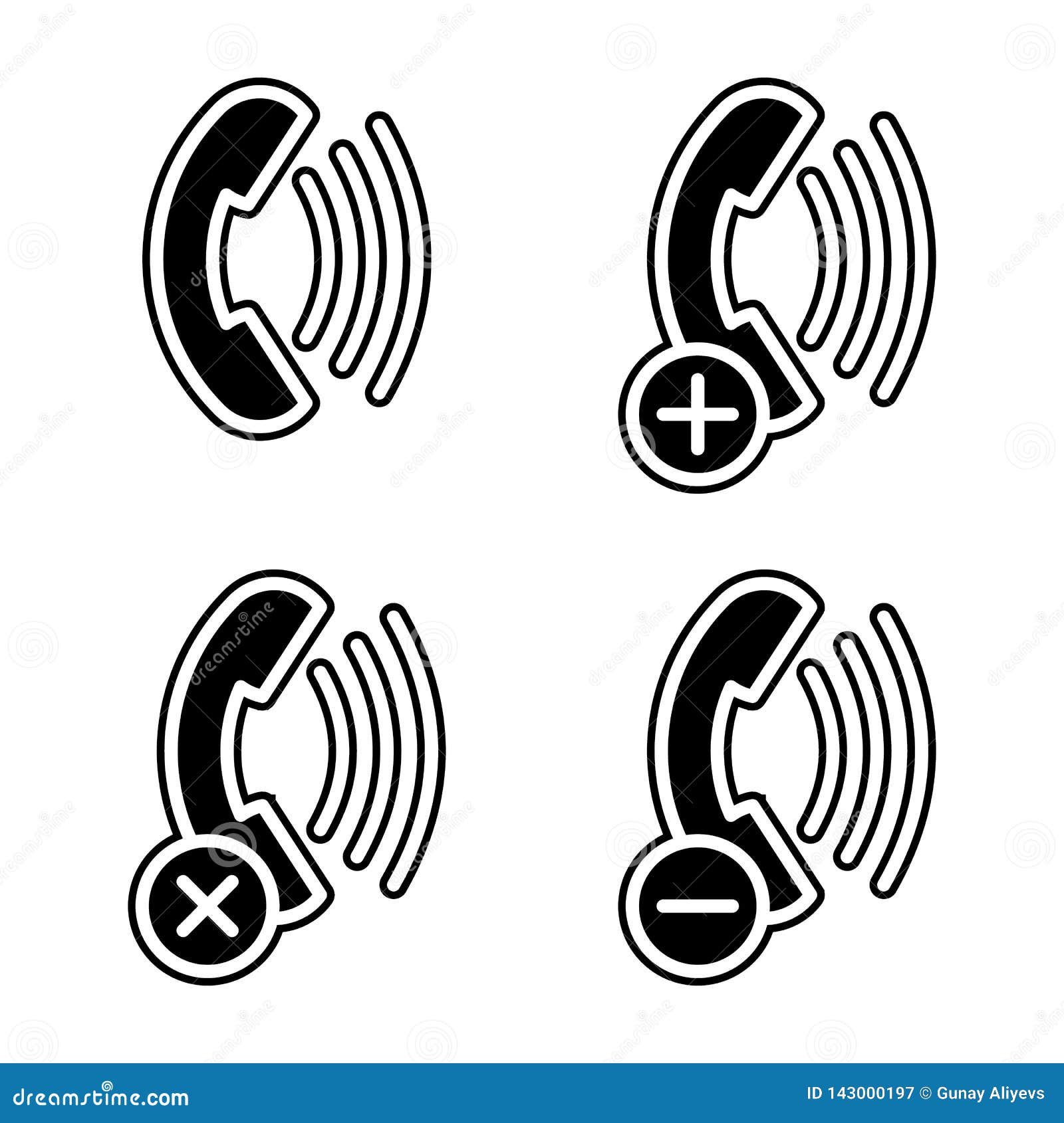 Set of Phone Call Handset Icon. Element of Phone for Mobile Concept and ...