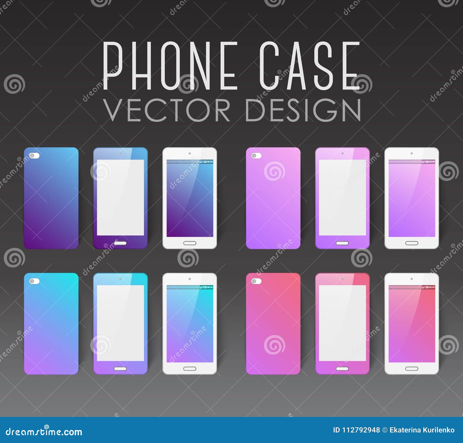 Set of phone cases stock vector. Illustration of fashion - 112792948