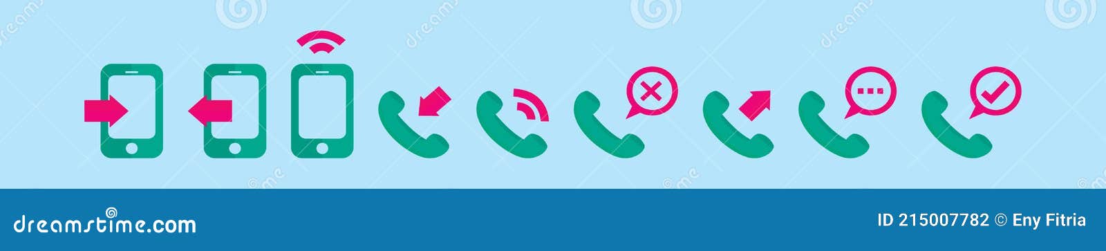 Set of Phone Communication Cartoon Icon Design Template with Various ...
