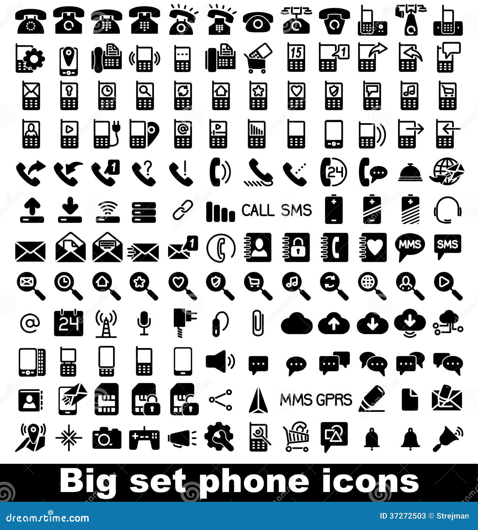 Set phone icon stock vector. Illustration of message - 37272503