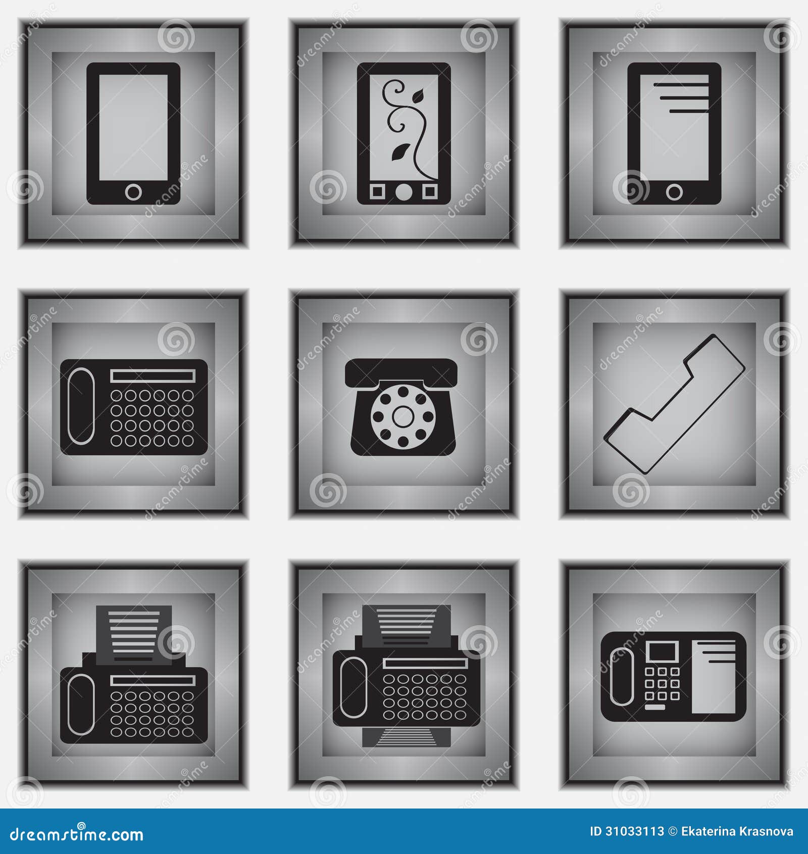 Set of 9 phone icons stock vector. Illustration of buttons - 31033113