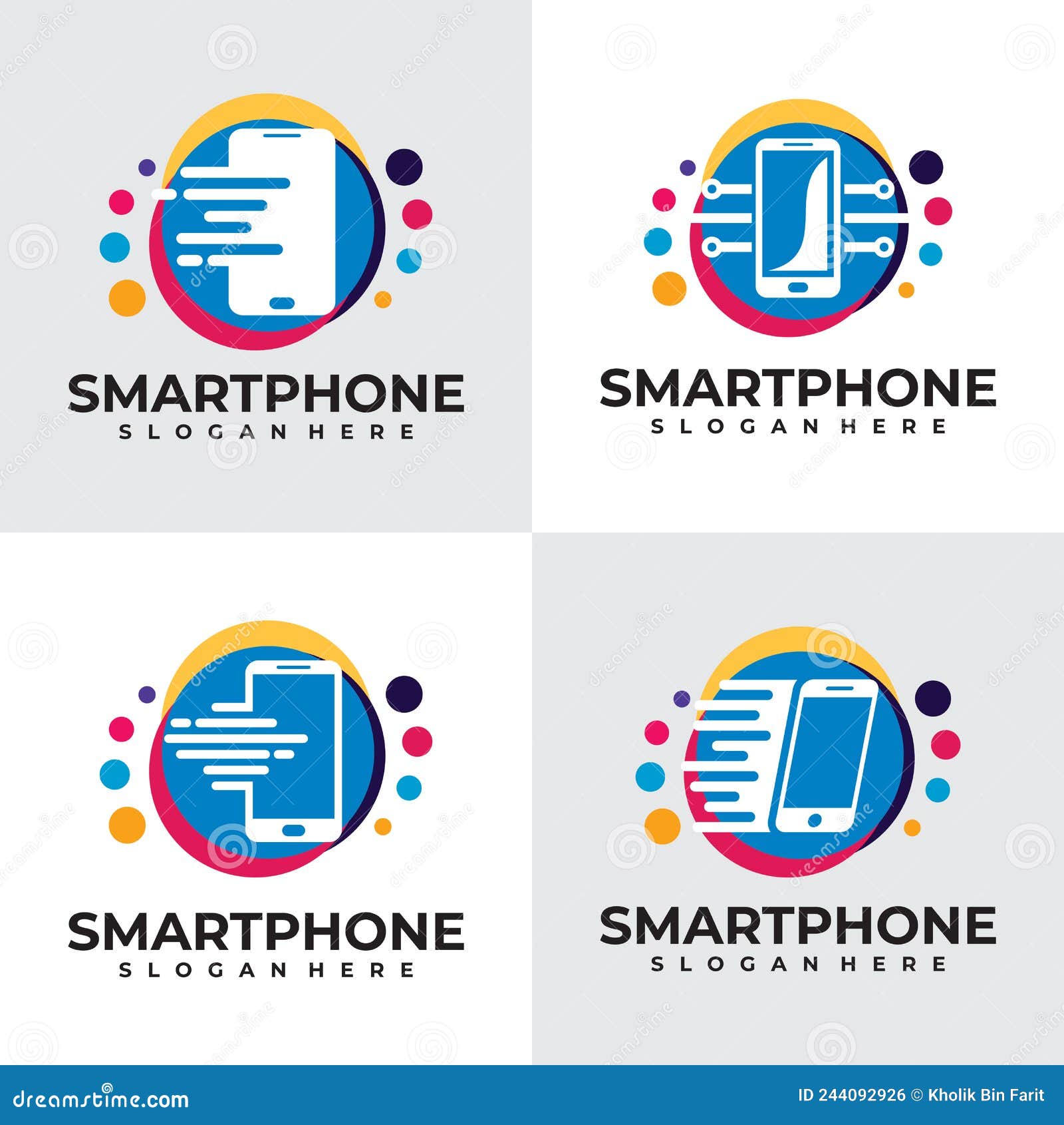 Set of Phone Logo Vector Design Template Stock Vector - Illustration of ...