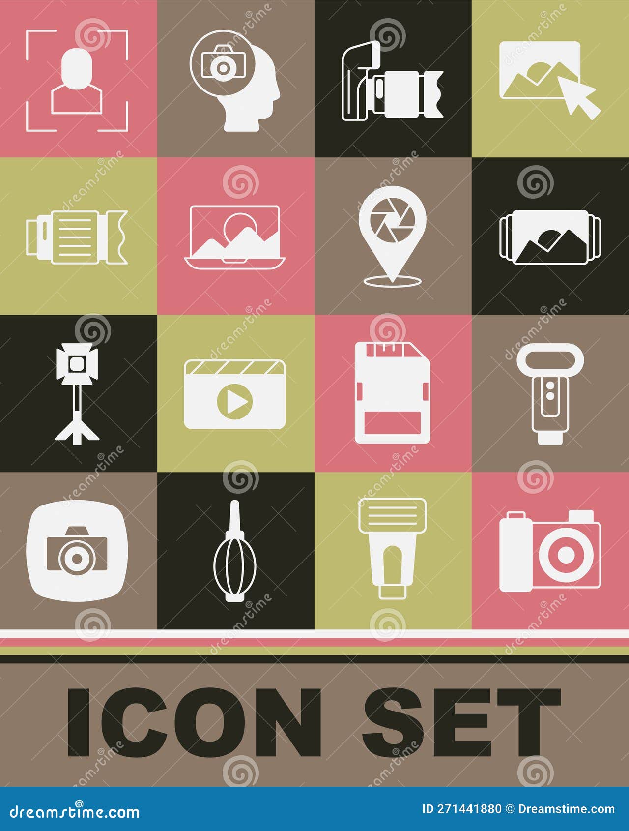 Set Photo Camera, Flash, Frame, Retouching, Camera Photo Lens, Focus ...