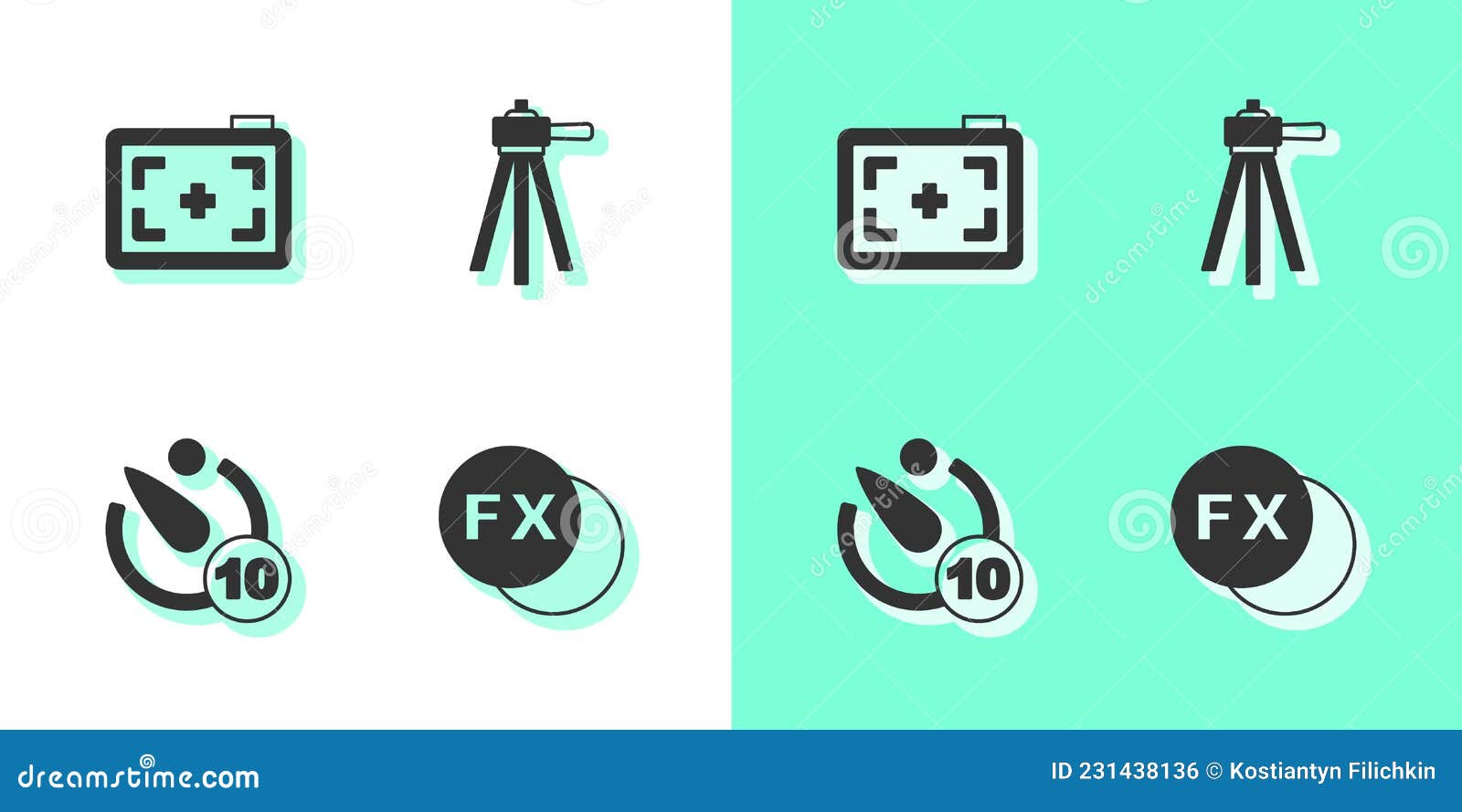 Set Photo Camera Fx, , Camera Timer and Tripod Icon. Vector Stock ...