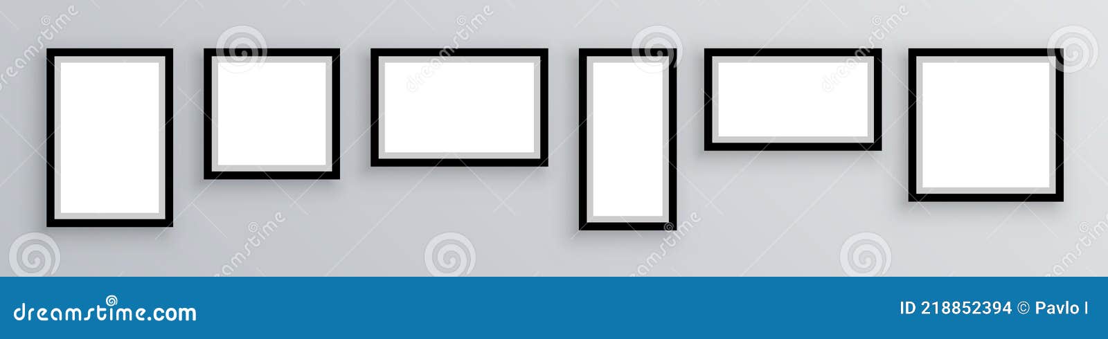 Set Photo Frame, Frame with Shadow on Gray Background, Picture Frames ...