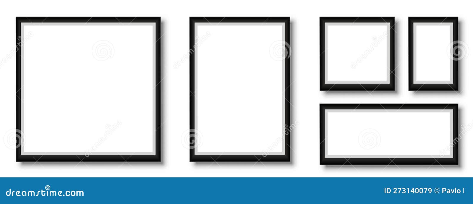 Set Photo Frame, Frame with Shadow, Picture Frames in Different Forms ...