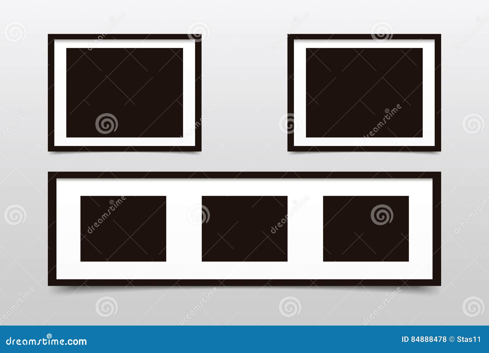 Set of Photo Frames Collage and Square. Vector Illustration Stock ...