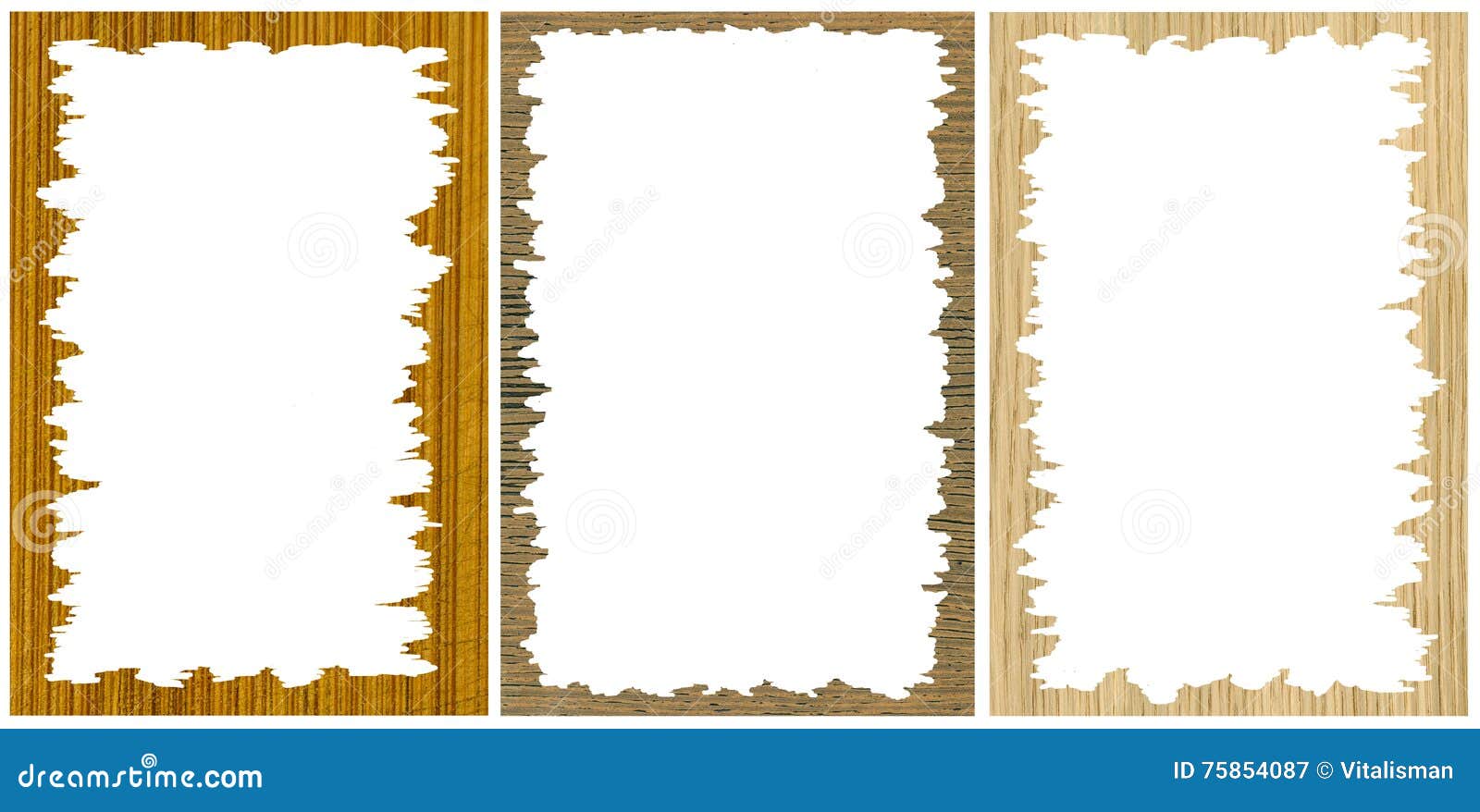 Set of Photo Frames with Wooden Texture Stock Illustration ...