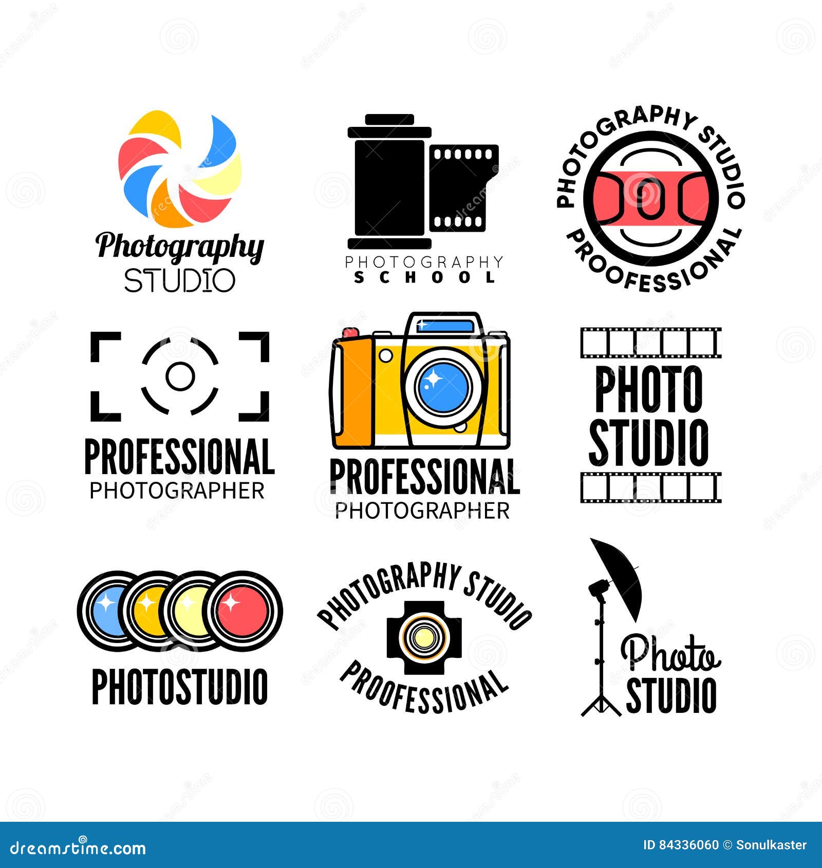 Set of Photography and Photo Studio Logo. Stock Vector - Illustration ...