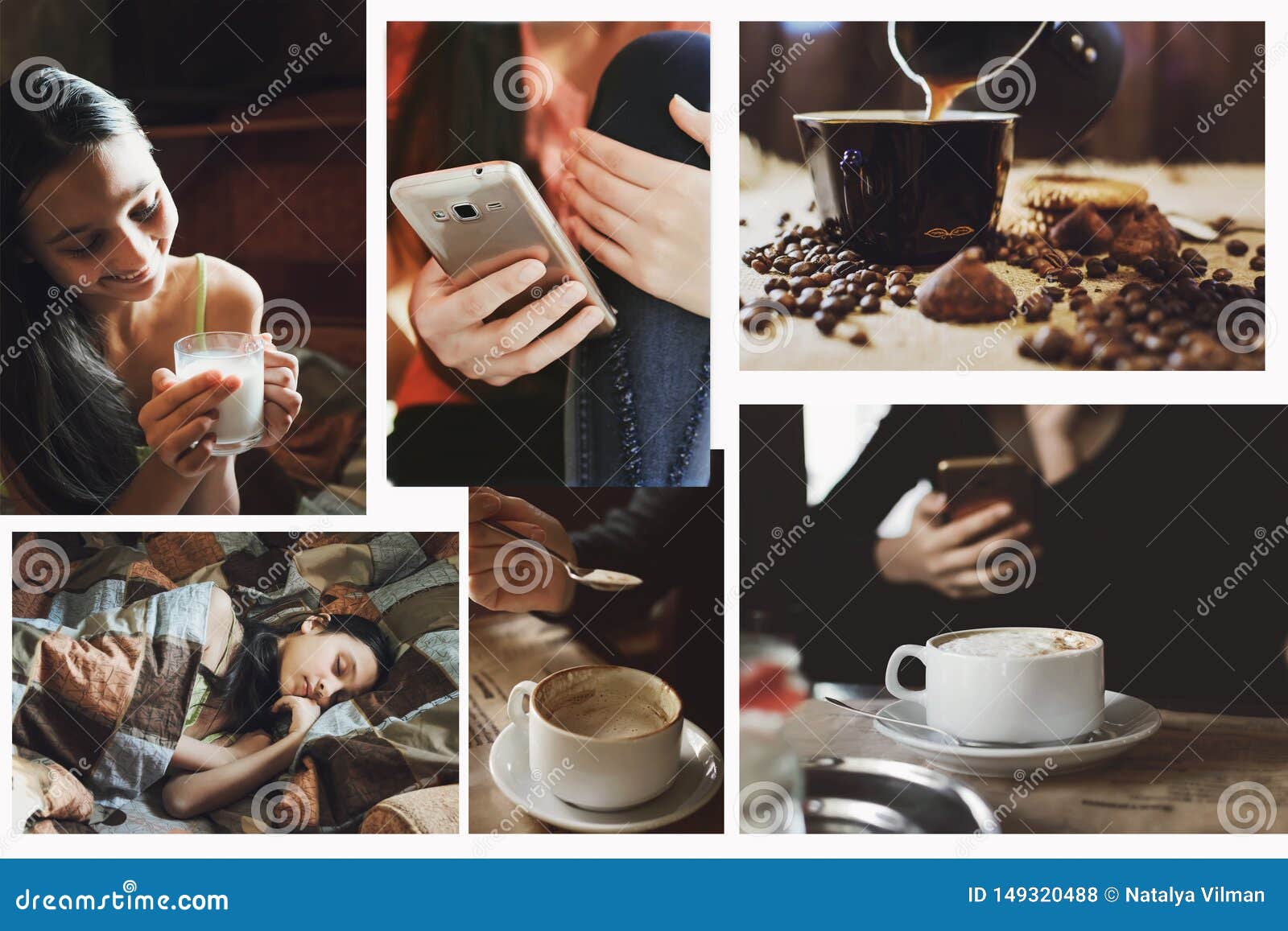 A Set of Photos of the Concept of Lifestyle, in the Style of Instagram ...