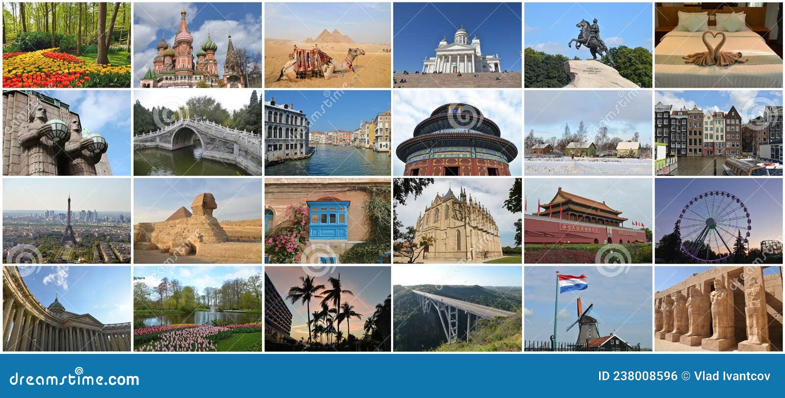 A Set of Photos from Different Countries Stock Photo - Image of ...