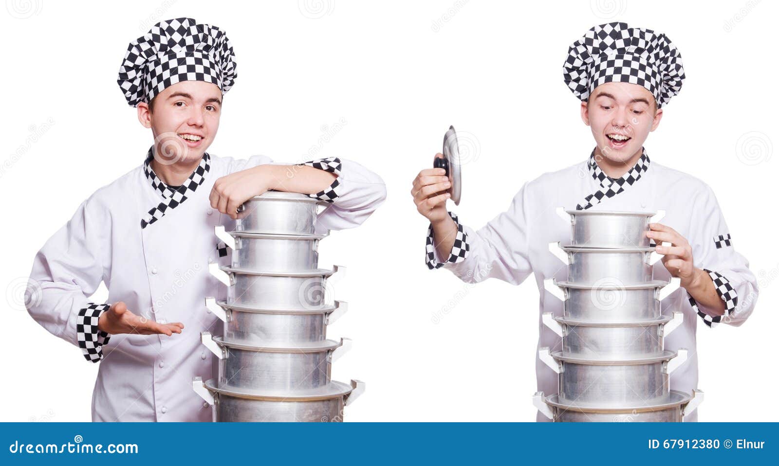 The Set of Photos with Funny Cook Stock Photo - Image of happy, chef ...