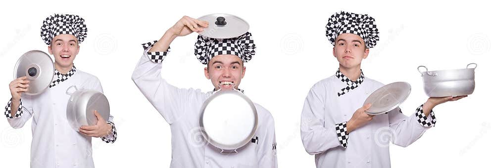 The Set of Photos with Funny Cook Stock Photo - Image of diet, ladle ...