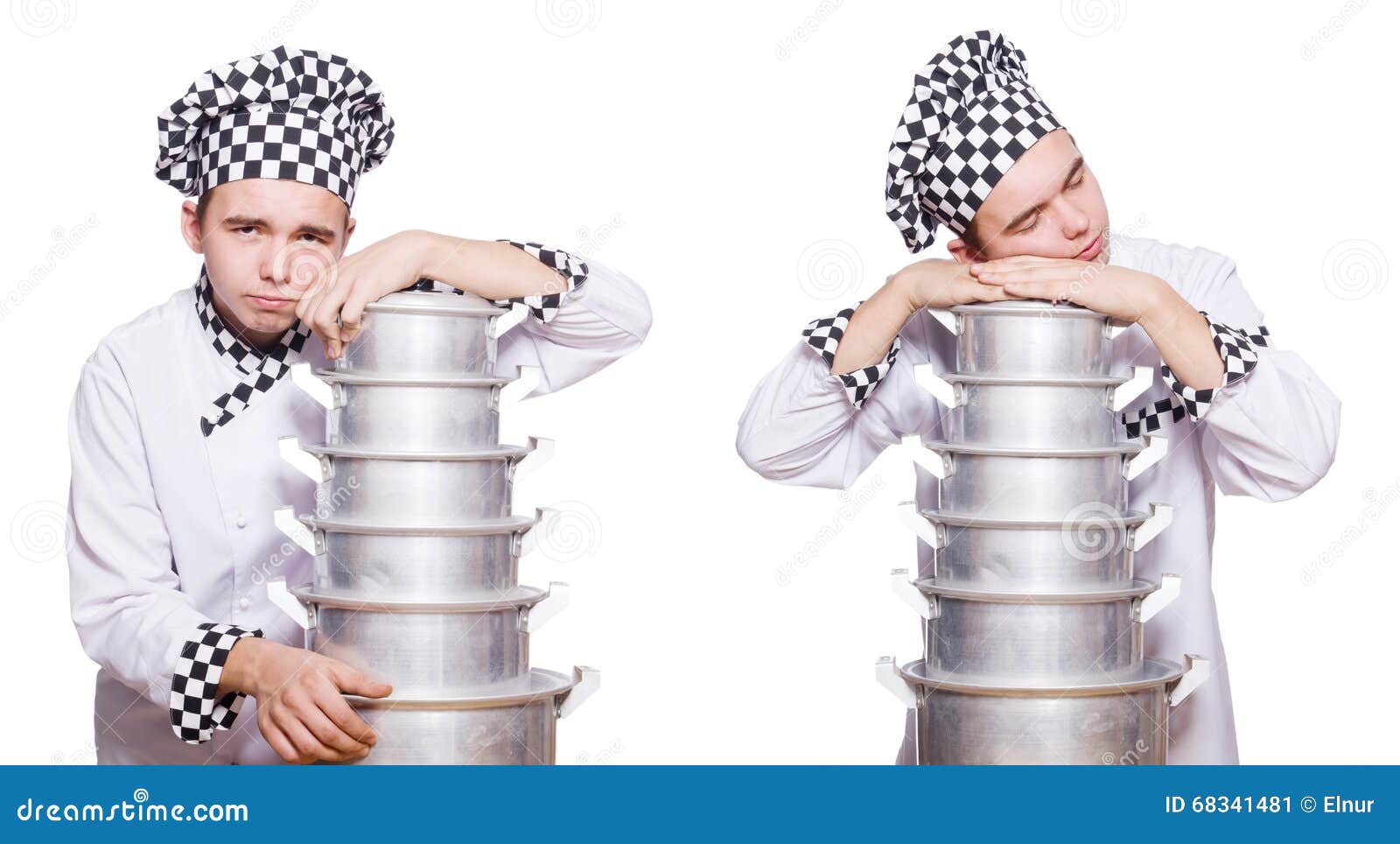 The Set of Photos with Funny Cook Stock Image - Image of male, montage ...