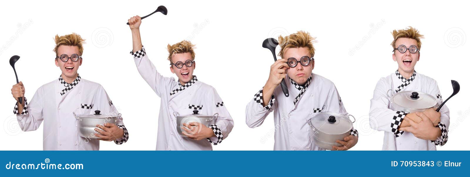Set of Photos with Funny Cook Stock Image - Image of nerd, happy: 70953843