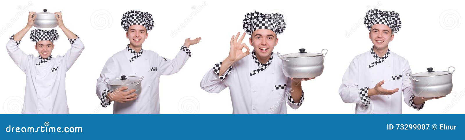 The Set of Photos with Funny Cook Stock Image - Image of joyful, male ...