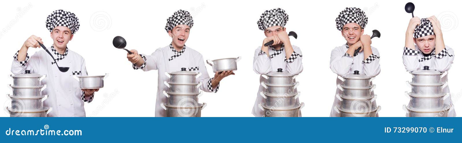 The Set of Photos with Funny Cook Stock Photo - Image of cook ...