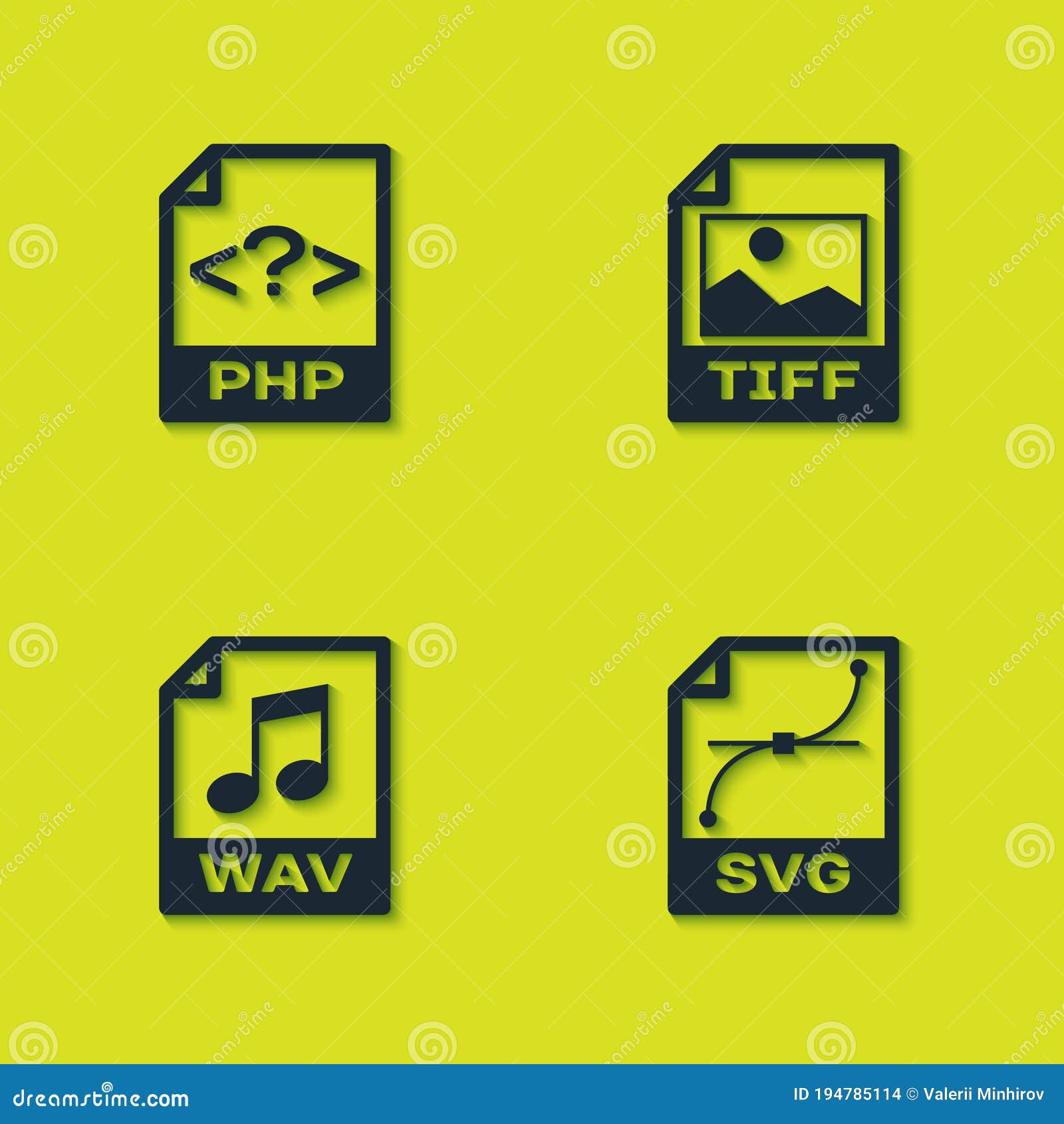 Set PHP File Document, SVG, WAV and TIFF Icon. Vector Stock Vector ... Set PHP File Document, SVG, WAV and TIFF Icon. Vector Stock Vector ...