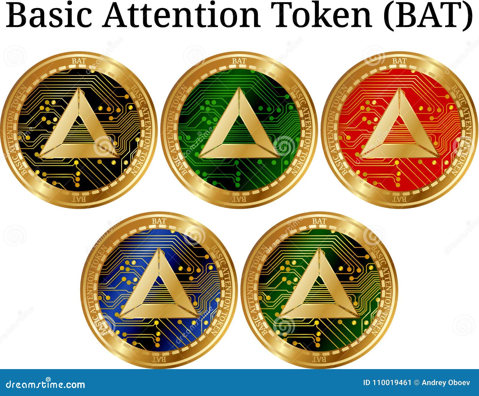 Set of Physical Golden Coin Basic-Attention-Token BAT, Digital ...