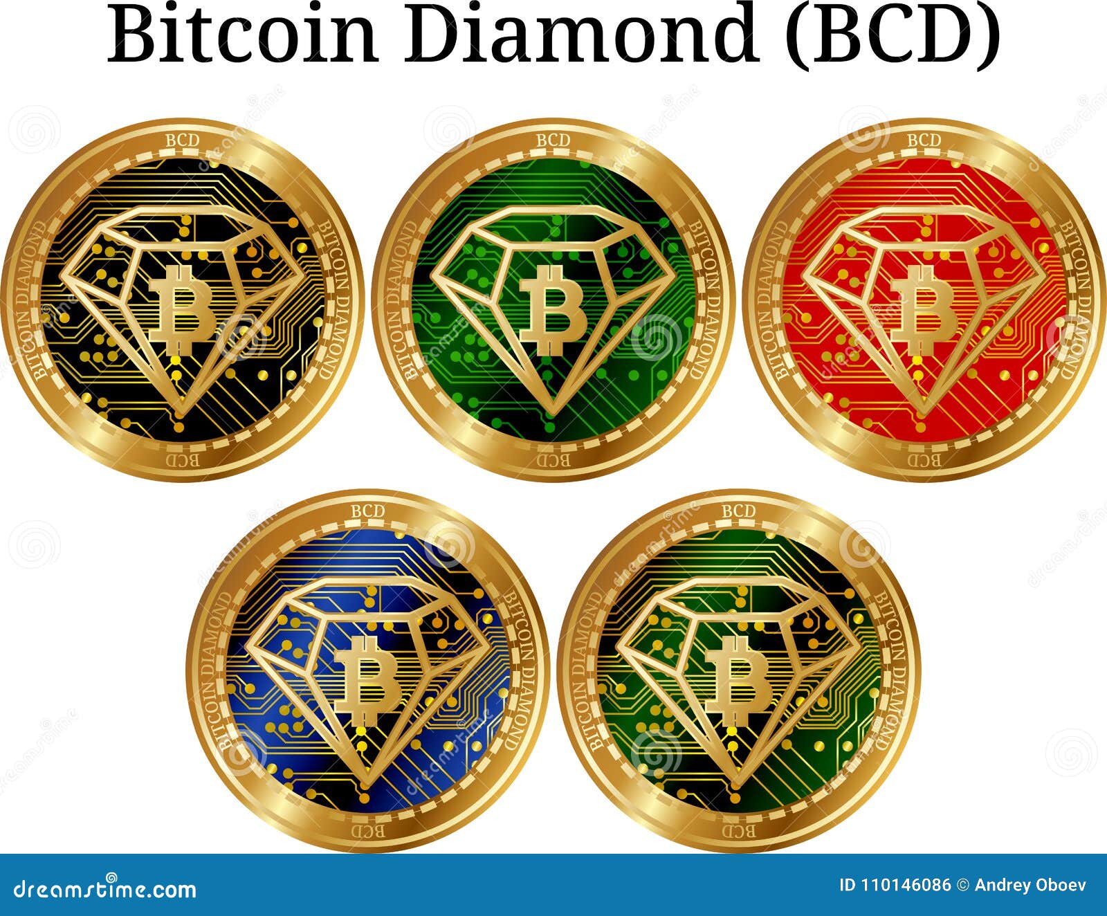 Set of Physical Golden Coin Bitcoin Diamond BCD Stock Vector ... Set of Physical Golden Coin Bitcoin Diamond BCD Stock Vector ...