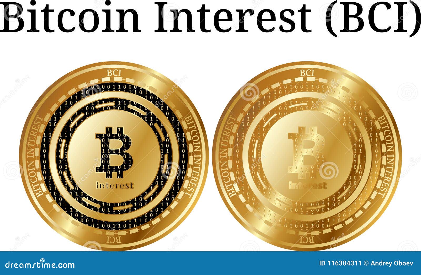 Set of Physical Golden Coin Bitcoin Interest BCI Stock Vector ... Set of Physical Golden Coin Bitcoin Interest BCI Stock Vector ...