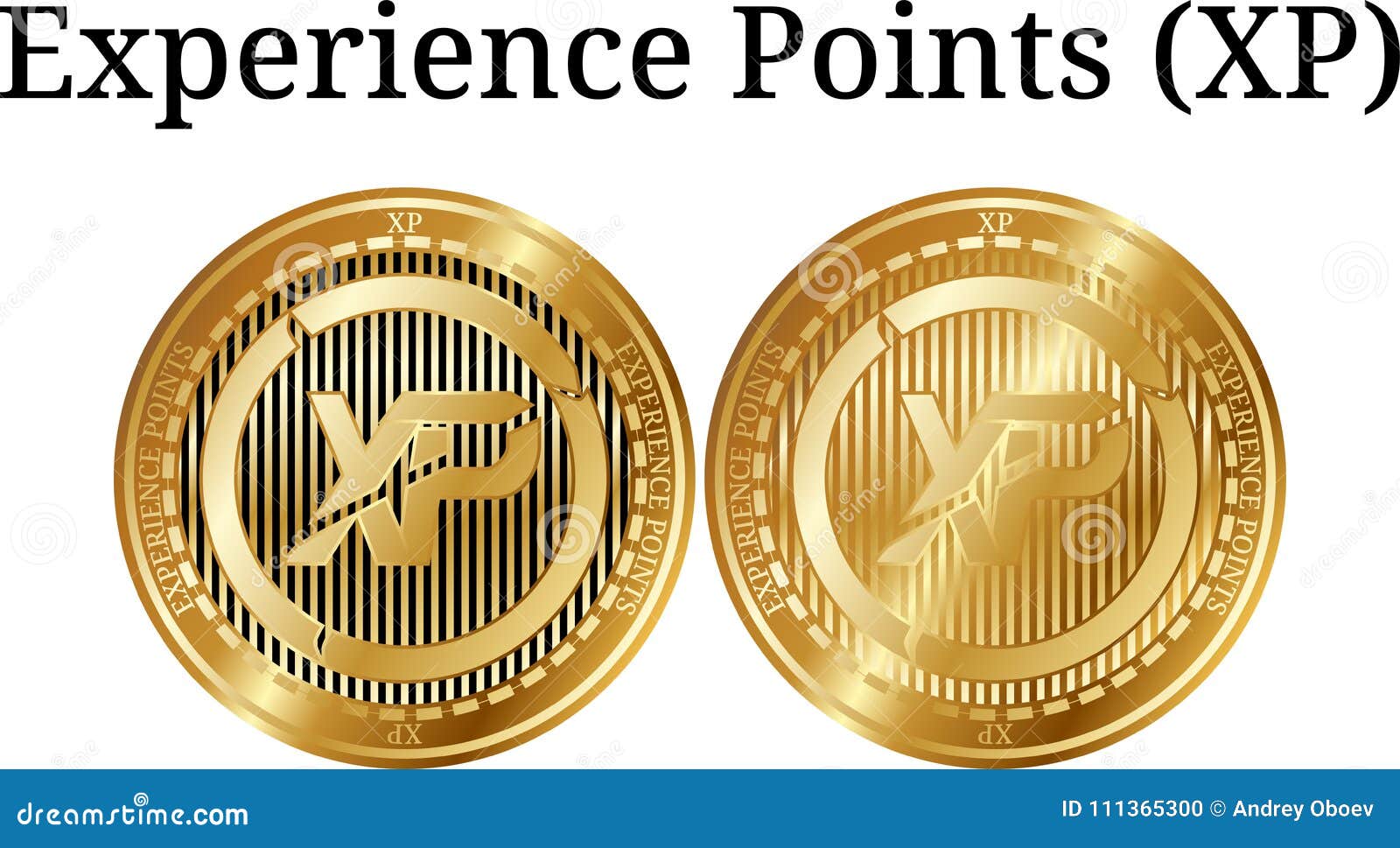 Set of Physical Golden Coin Experience Points XP Stock Vector ...