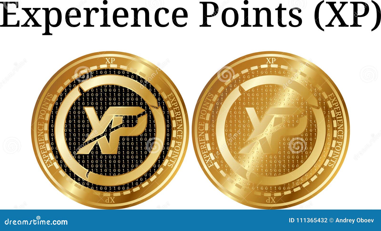 Set of Physical Golden Coin Experience Points XP Stock Vector ...