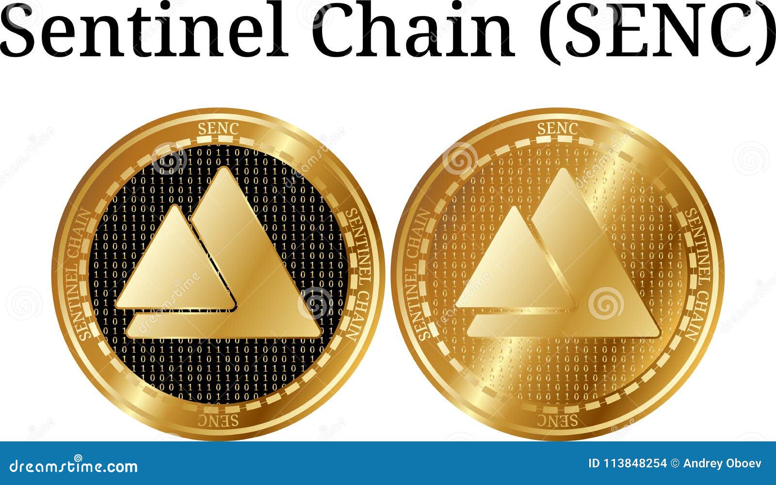 Set of Physical Golden Coin Sentinel Chain (SENC) Stock Illustration ... Set of Physical Golden Coin Sentinel Chain (SENC) Stock Illustration ...