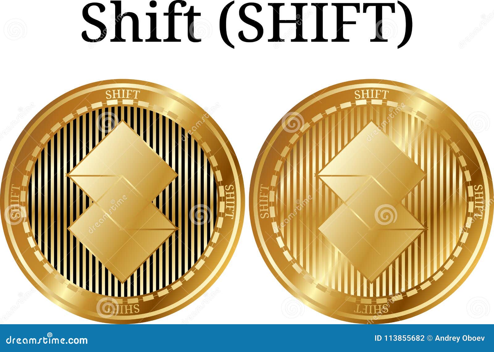 Set of Physical Golden Coin Shift SHIFT Stock Vector - Illustration of ...
