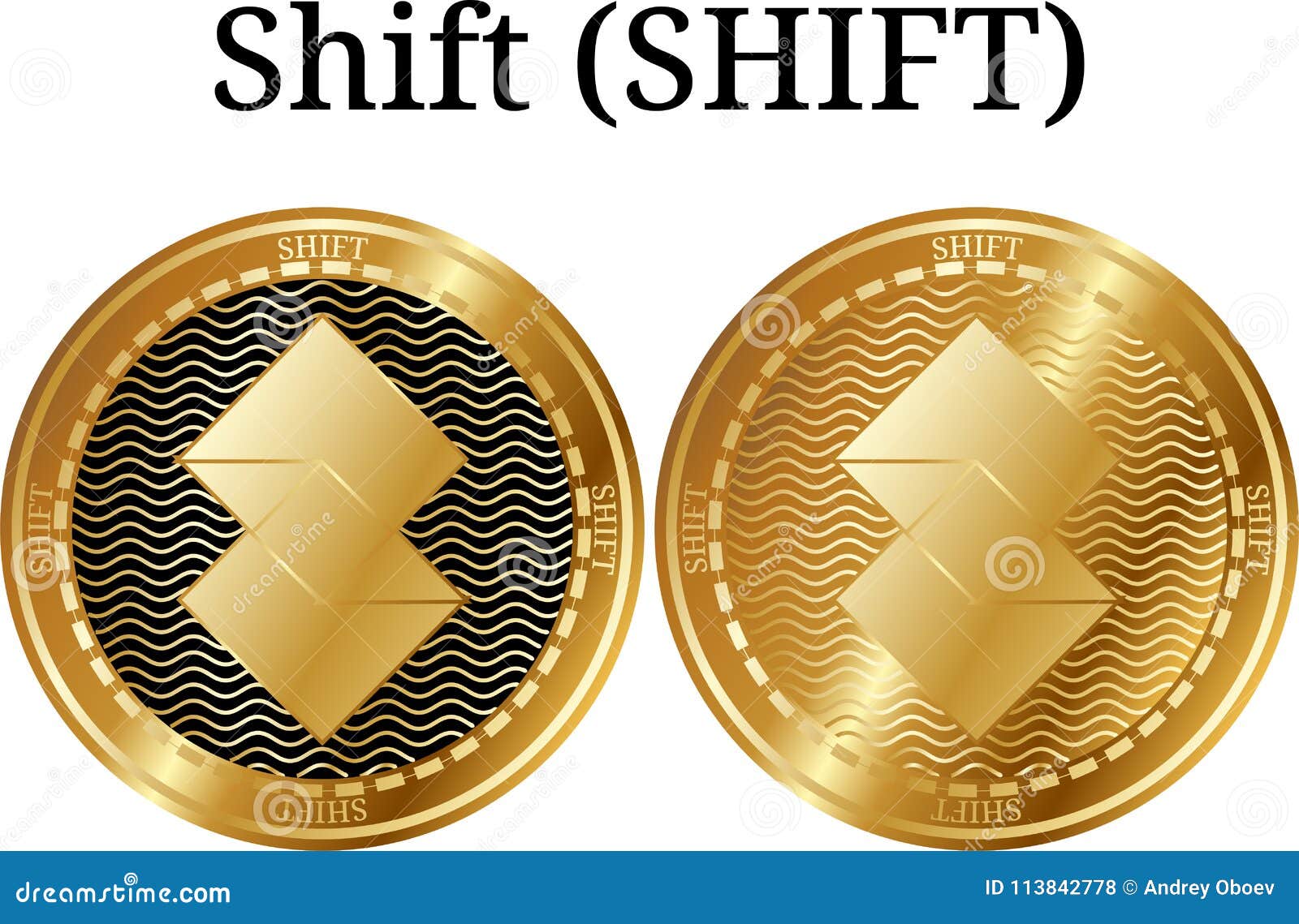 Set of Physical Golden Coin Shift SHIFT Stock Vector - Illustration of ...