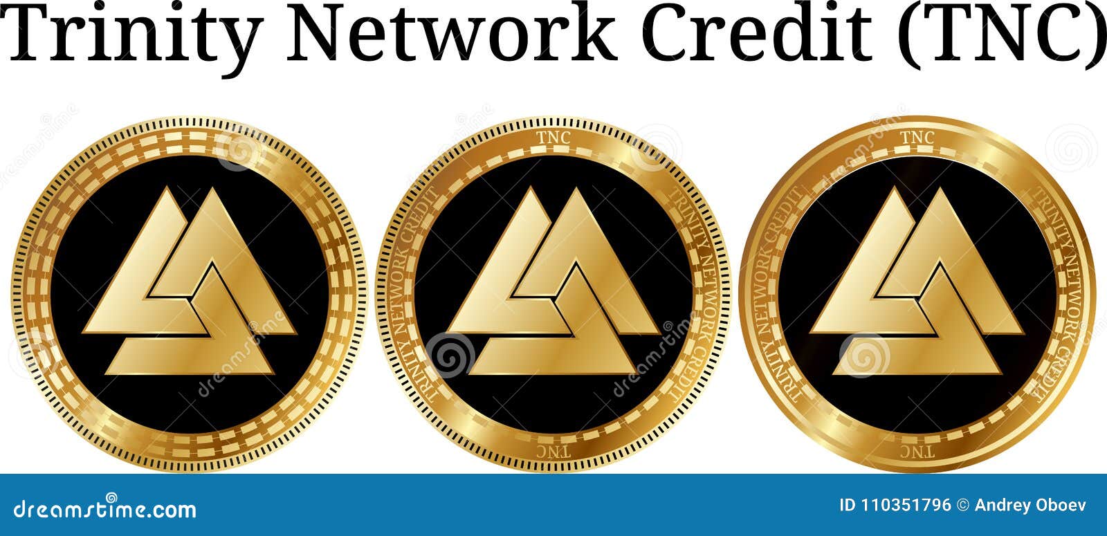 Set of Physical Golden Coin Trinity Network Credit TNC Stock Vector ... Set of Physical Golden Coin Trinity Network Credit TNC Stock Vector ...