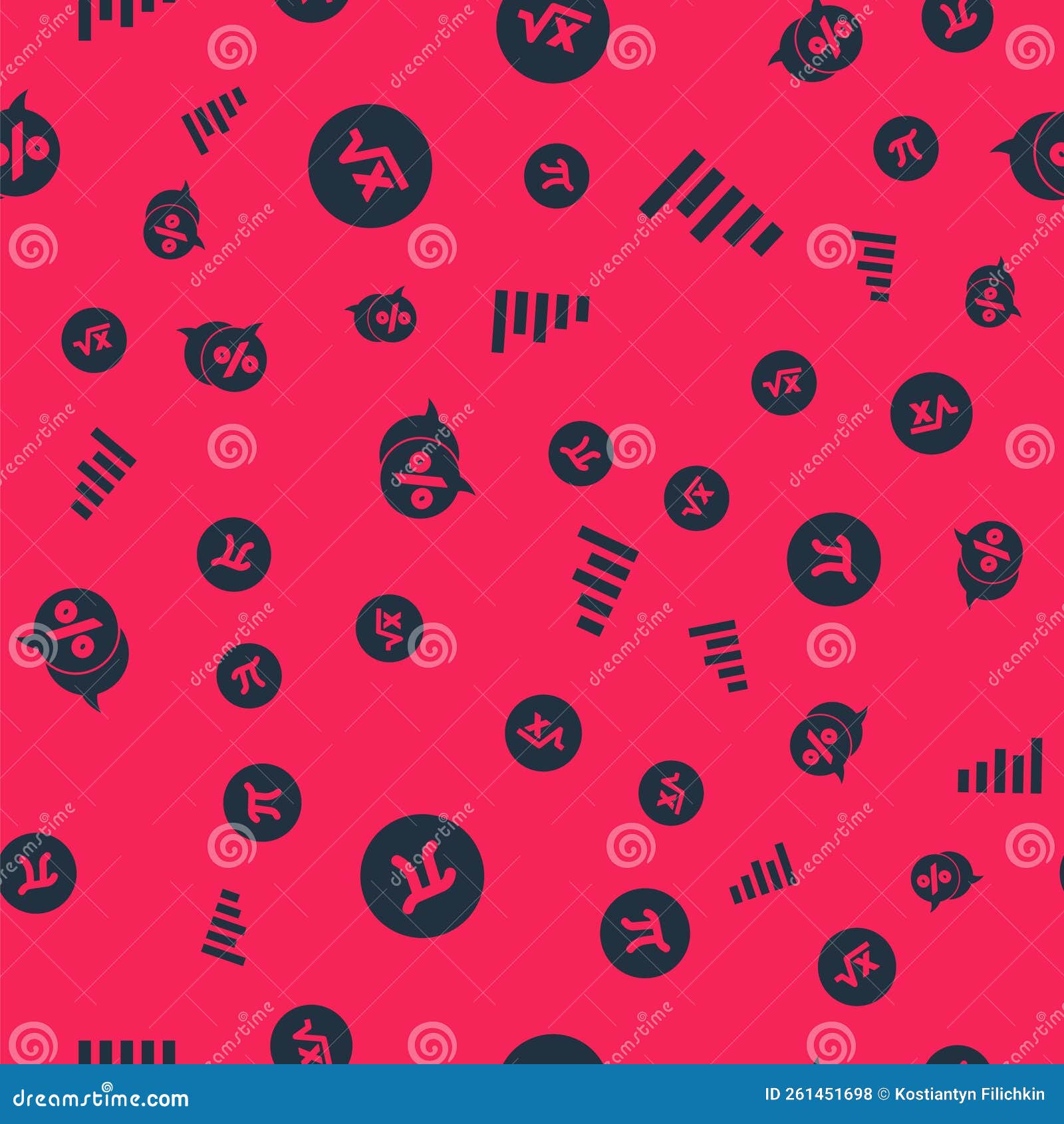 Set Pi Symbol, Square Root of X Glyph, Discount Percent Tag and Graph ...