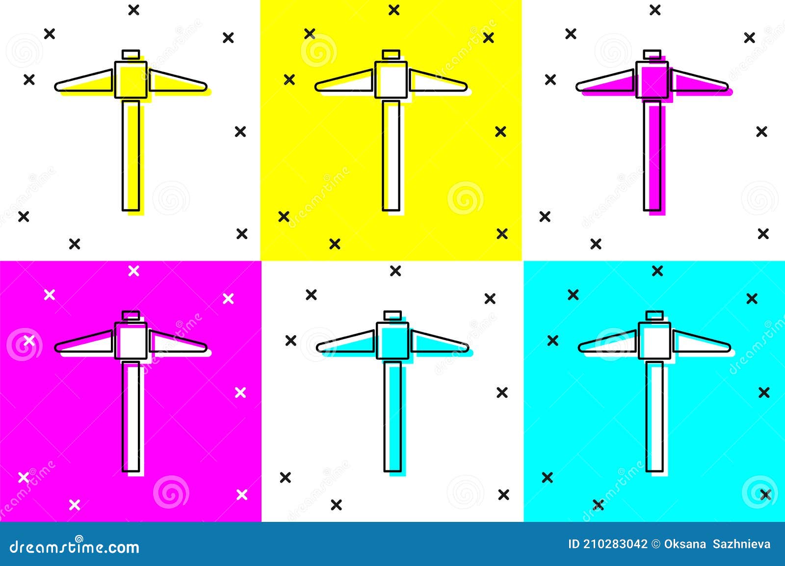 Set Pickaxe Icon Isolated on Color Background. Vector Stock Vector ...