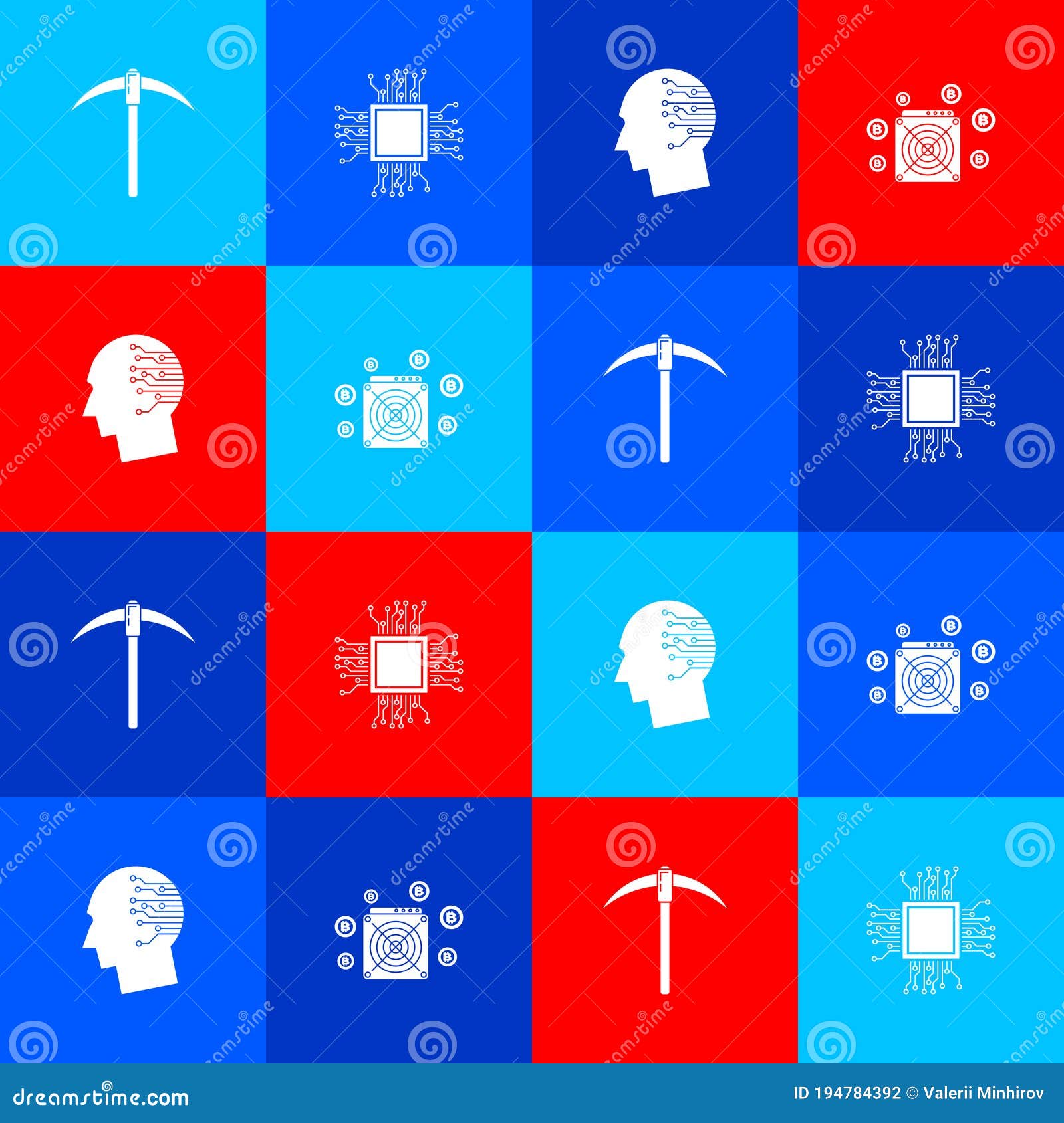 Set Pickaxe, Processor, Brain As Digital Circuit Board and ASIC Miner ...