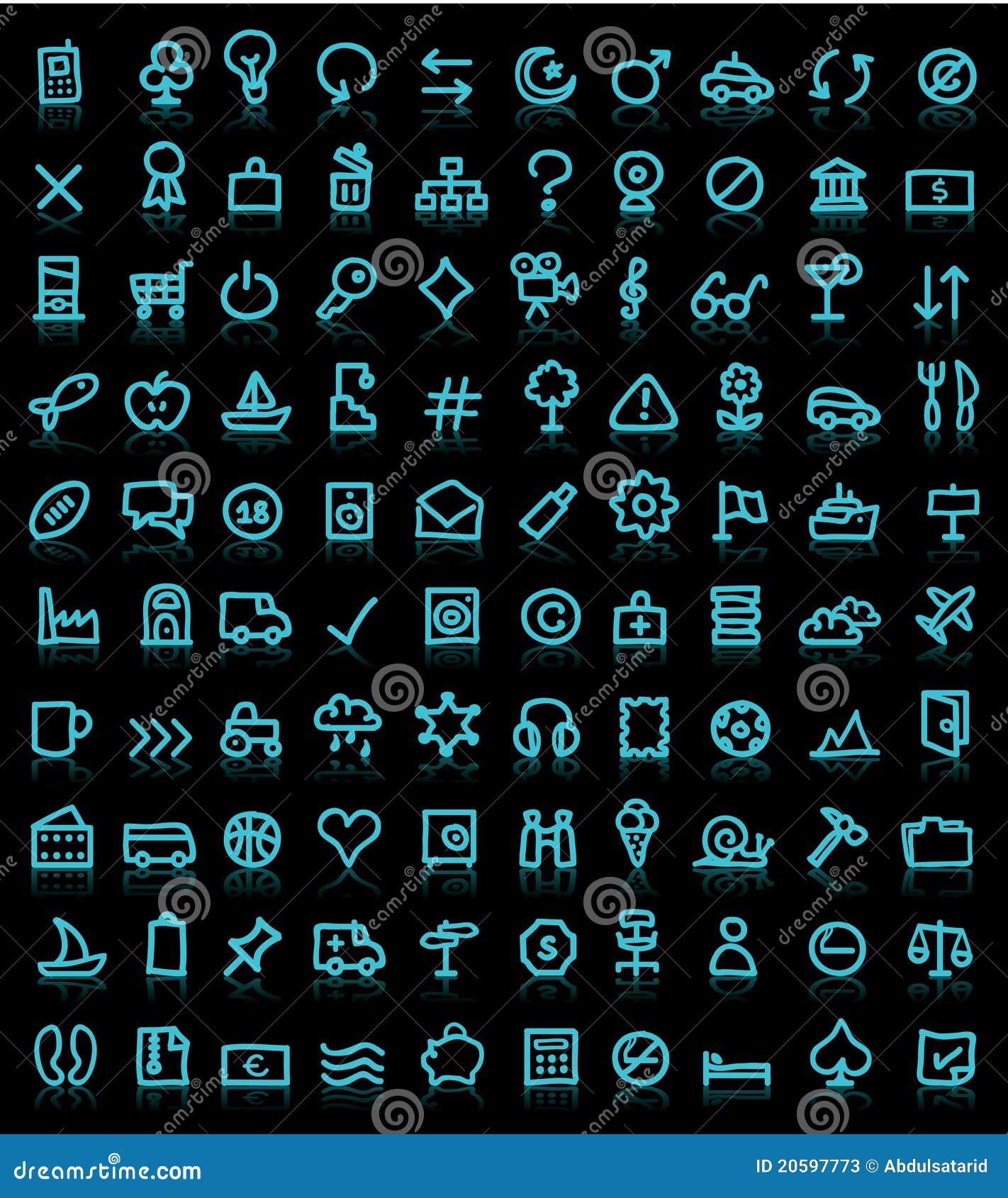 Set of pictograms stock vector. Illustration of colored - 20597773