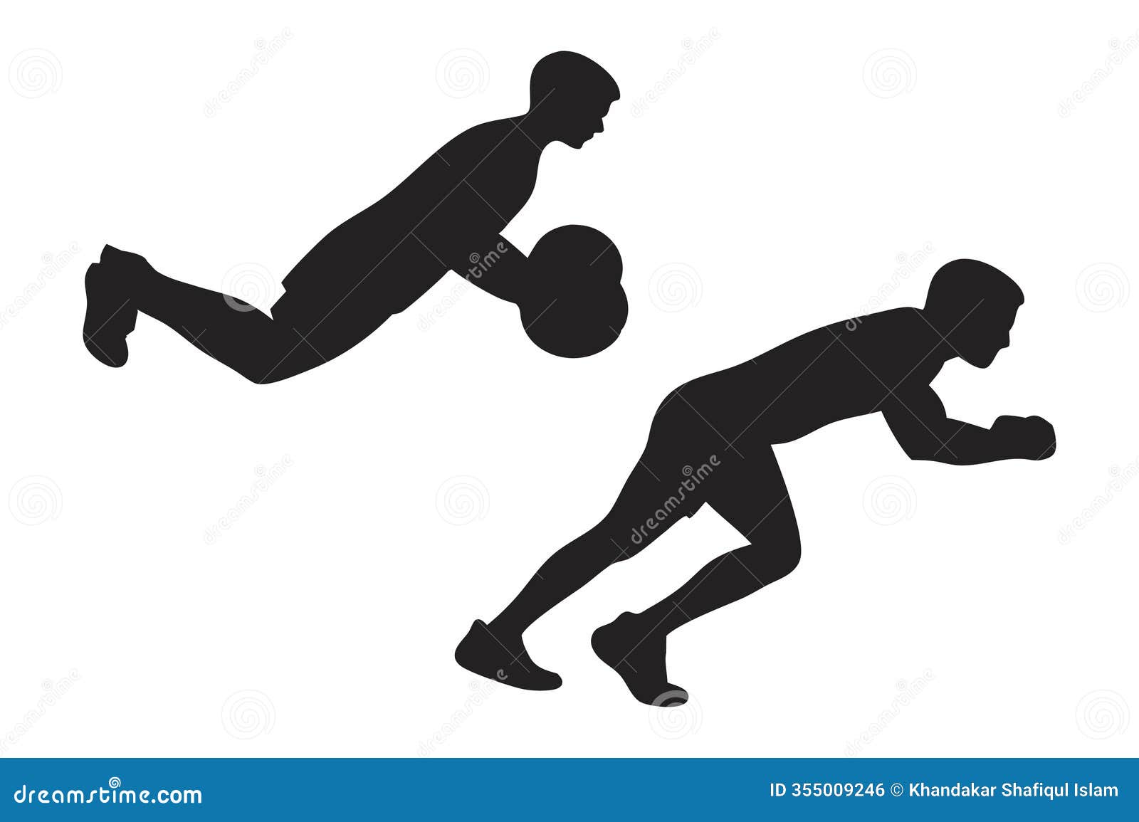 Set of Picture Fit Cartoon Character Training Vector Stock Illustration ...